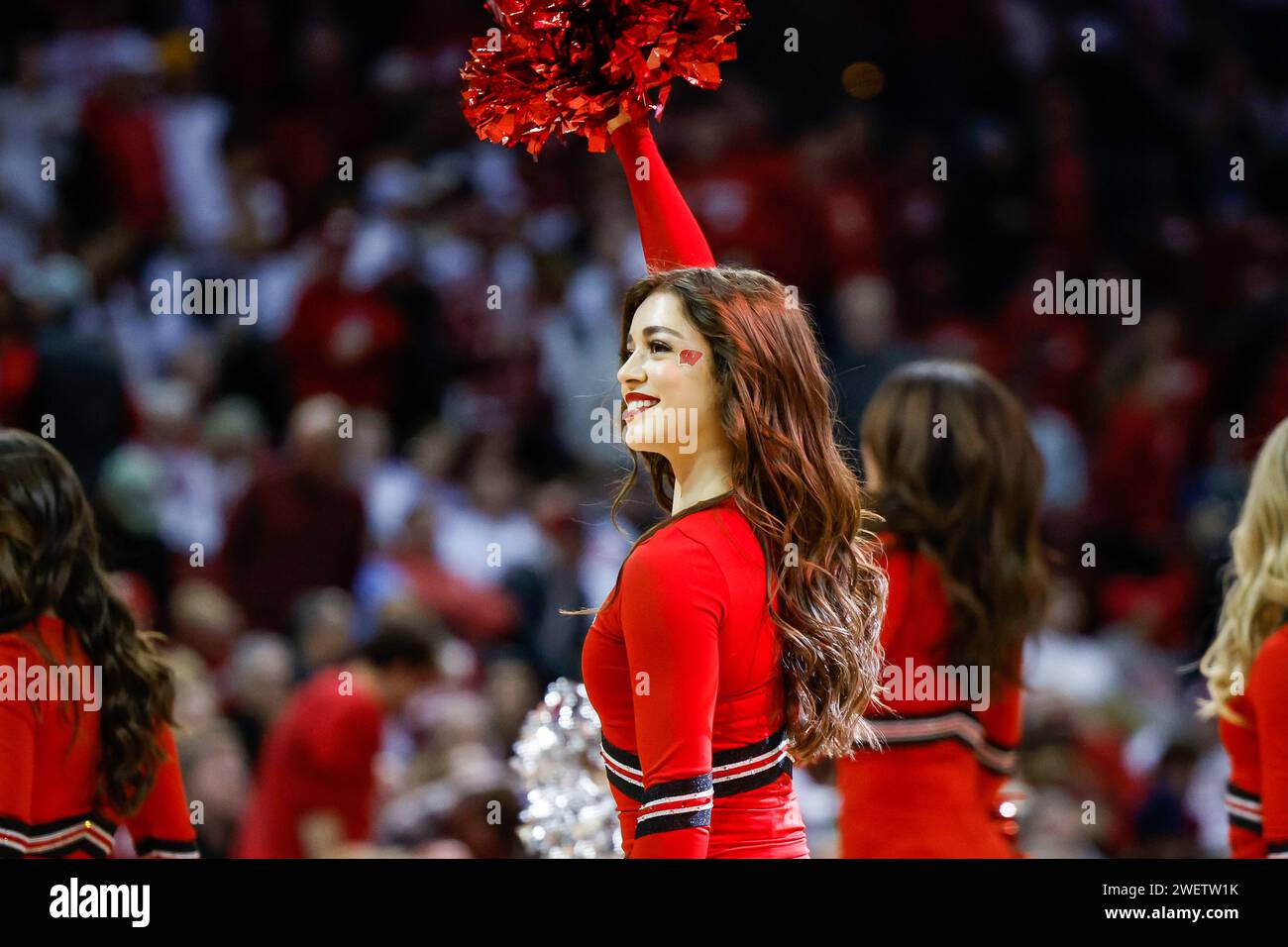 Madison, WI, USA. 26th Jan, 2024. Wisconsin Badgers Dance Team member ...