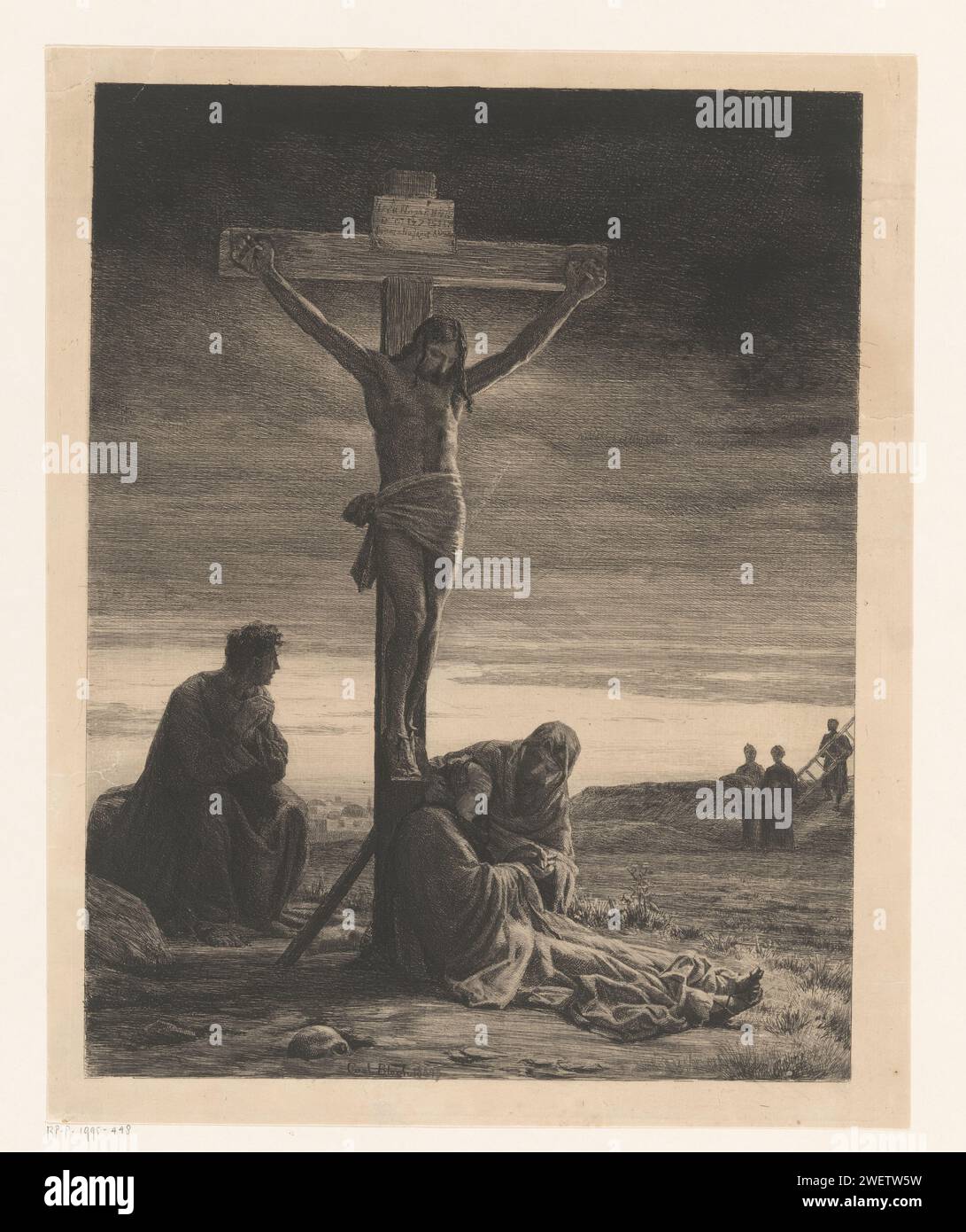 Christ on the Cross, Carl Bloch, 1884 print Christ on the cross; Johannes, Maria and Maria ...