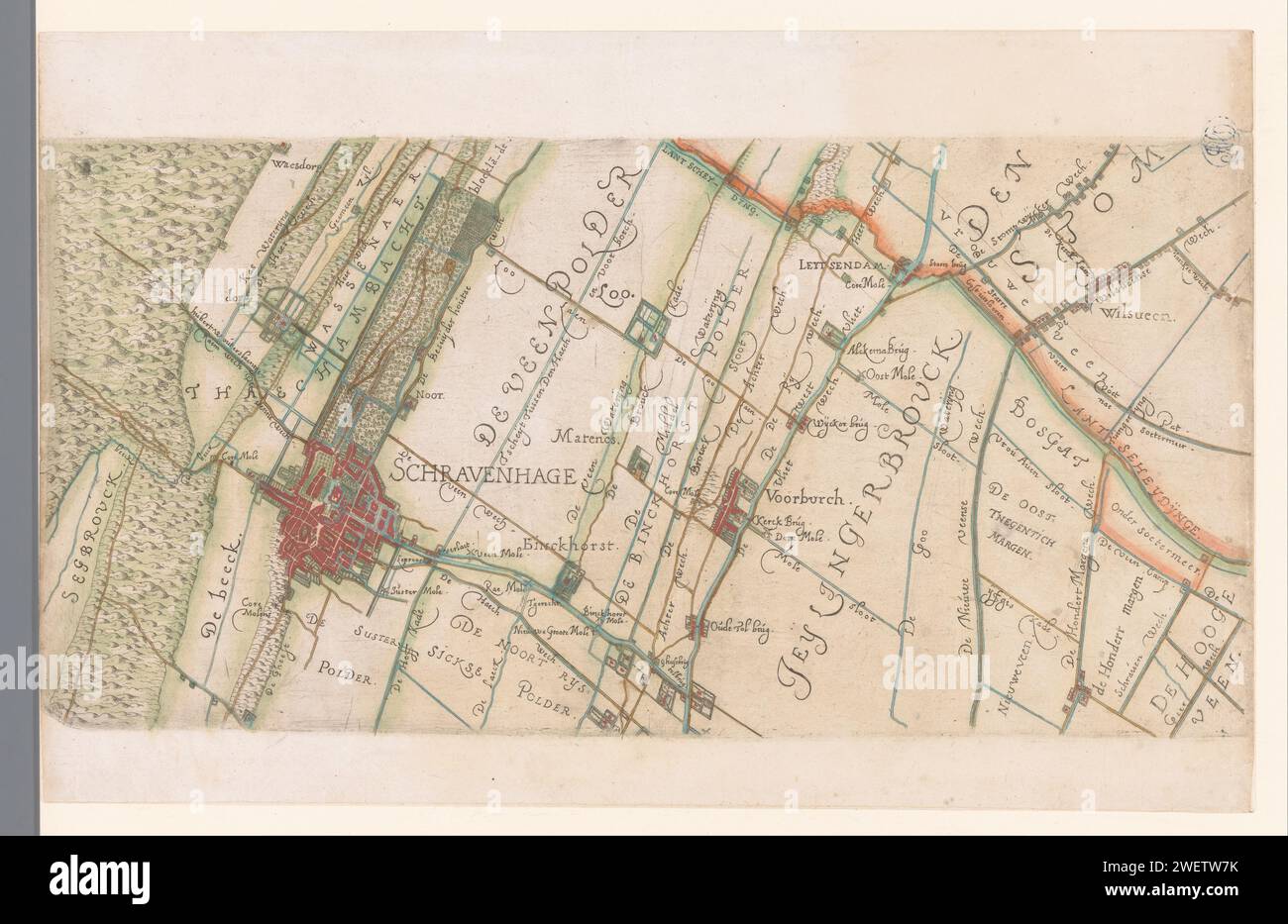 Part of a map of the Rijnland Water Board, with The Hague and the ...