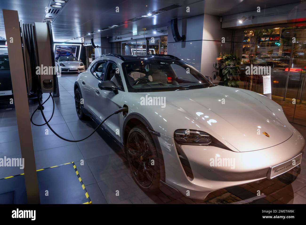 New Electric cars made by Porsche, Hong Kong, China Stock Photo - Alamy