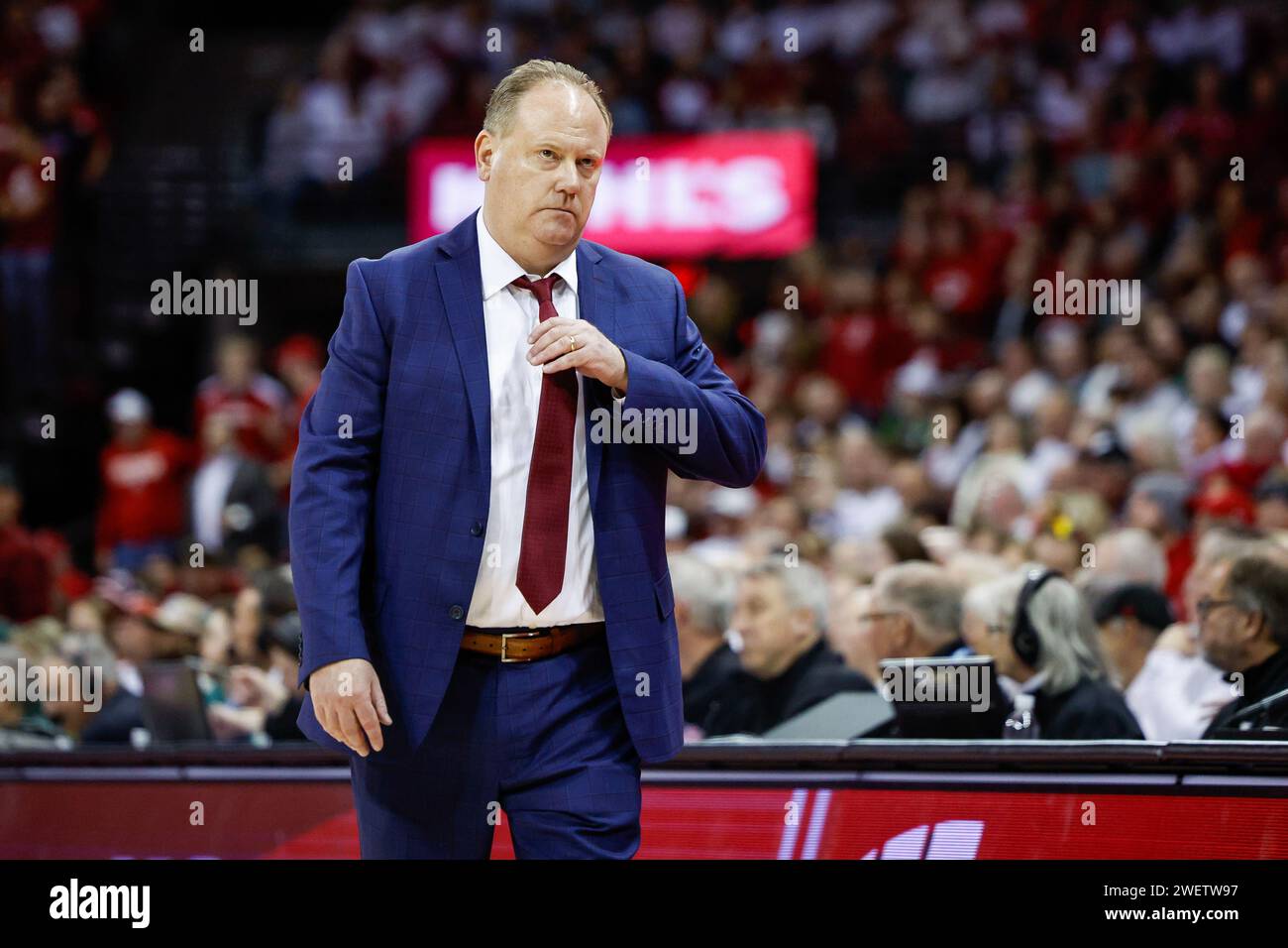 Madison, WI, USA. 26th Jan, 2024. Wisconsin Badgers head coach Greg ...