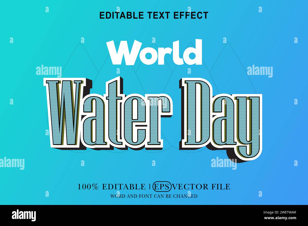 World water day 3d Text Effect Editable 3D Style eps vector Stock Vector Image & Art - Alamy
