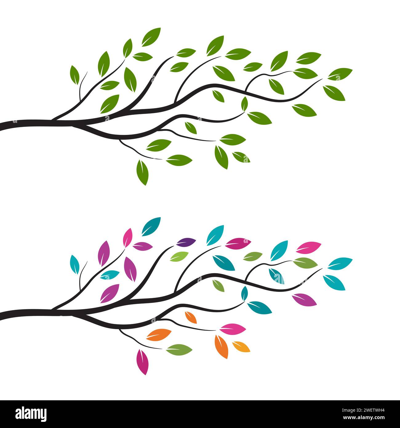 tree branch vector ilustration design template Stock Vector Image & Art ...