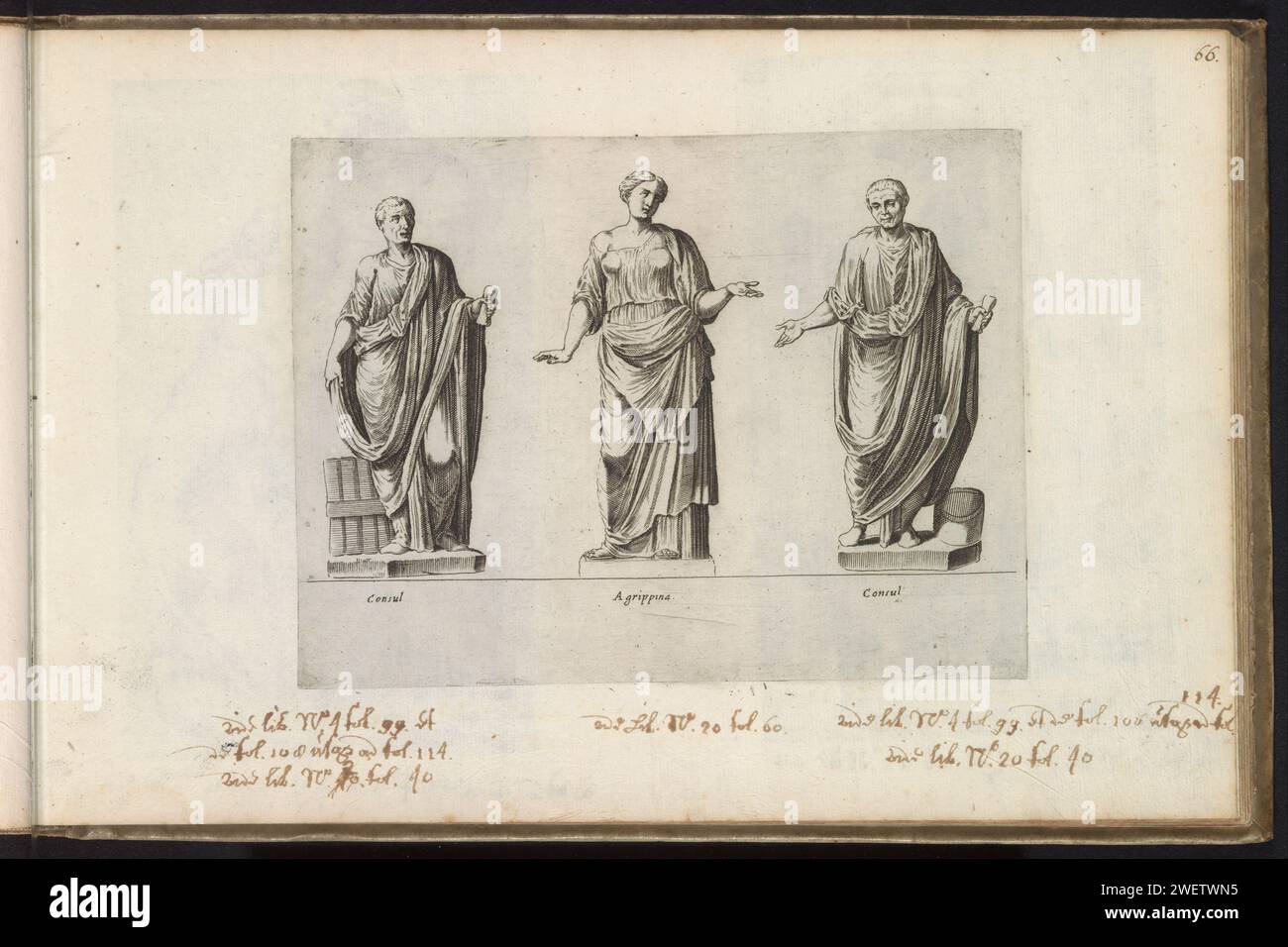 Sculptures of Roman Consuls and Agrippina, Anonymous, 1641 print ...