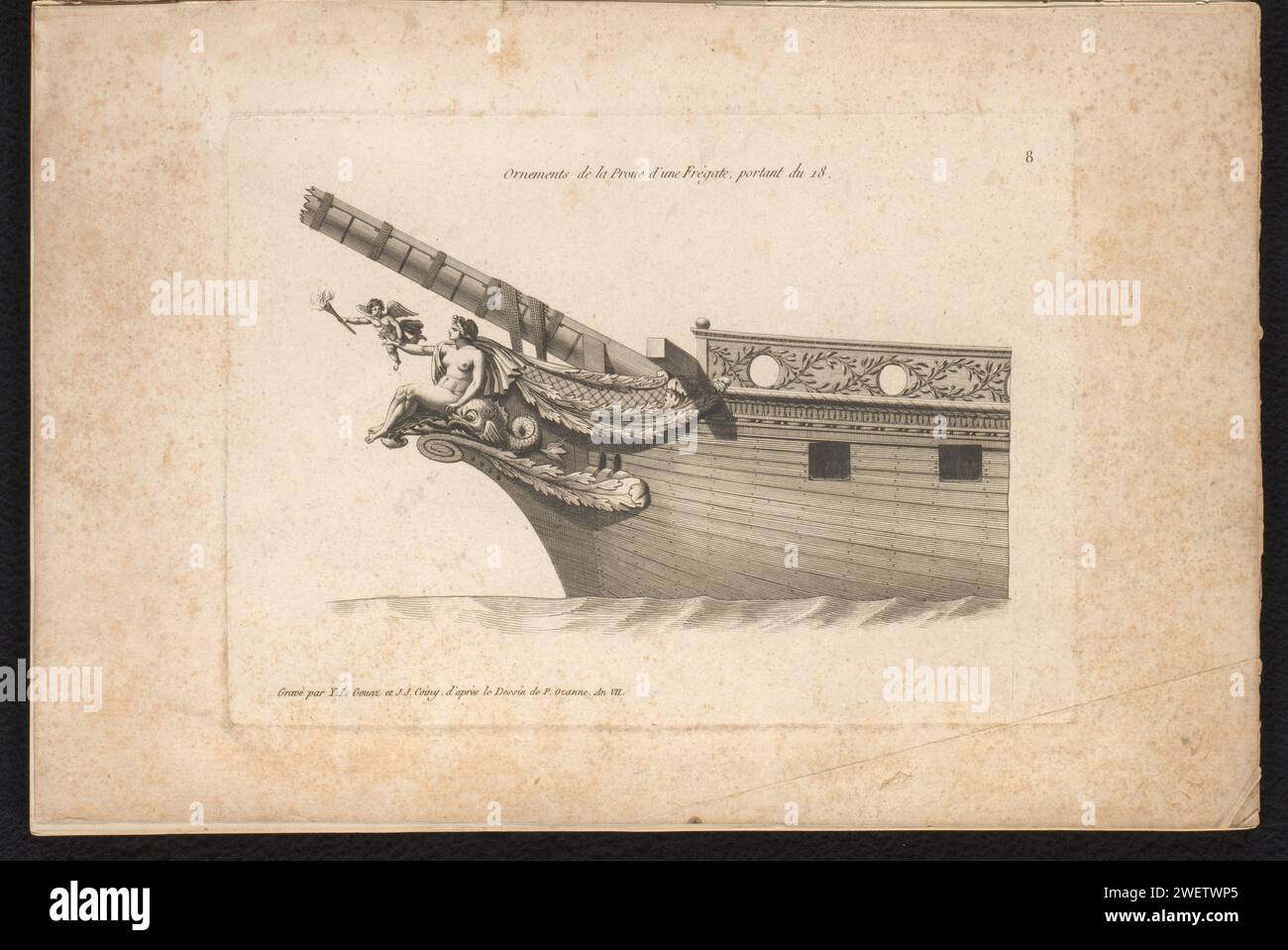 Voesteven and figurehead of a frigate, Joseph Coiny, After Pierre ...