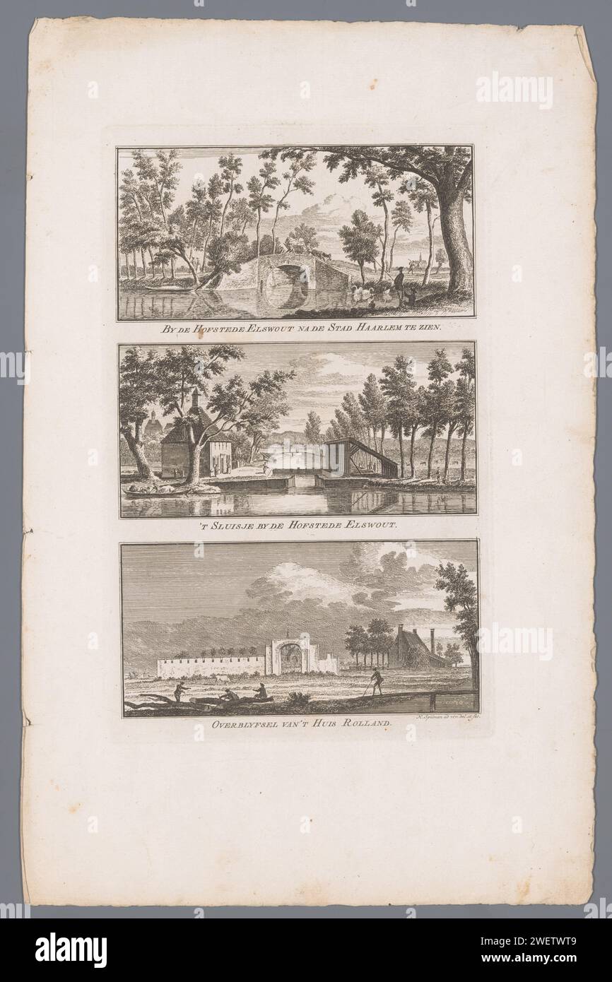 Faces on the Hofstede Elswout and Huis Rolland in Overveen, Hendrik ...