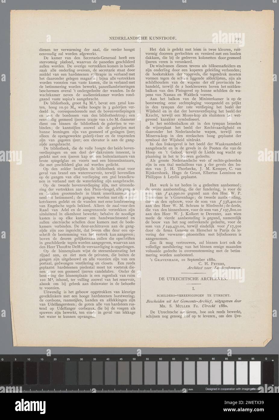 Magazine from the Nederlandsche Kunstbode, W.C. de Graaff, 1880 text ...