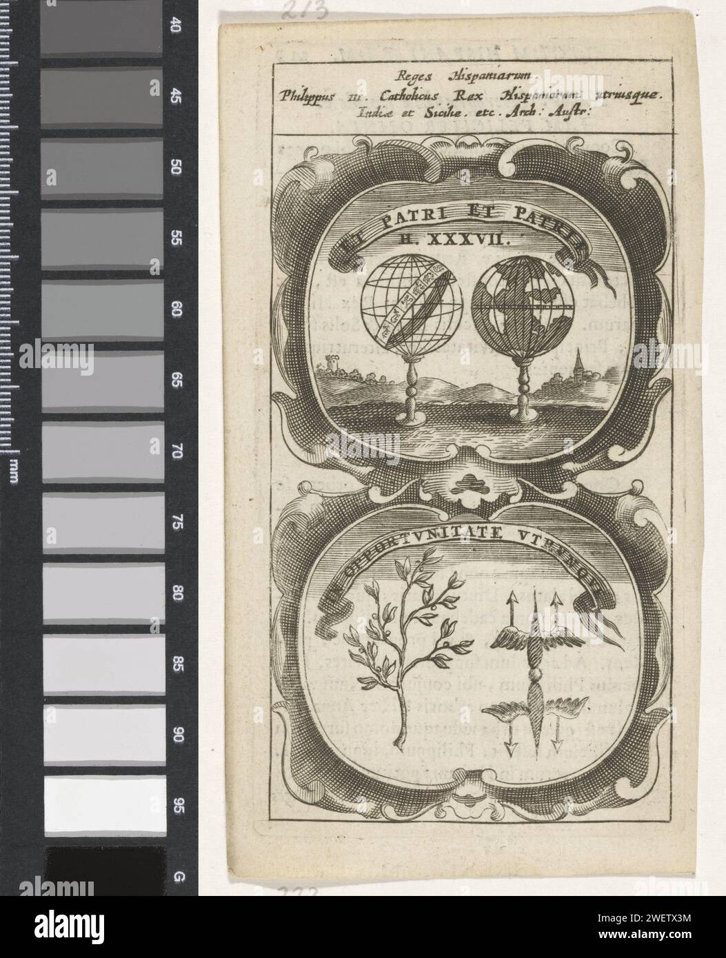 Globe and Armillarium / Olive branch and lightning bolt from Jupiter ...