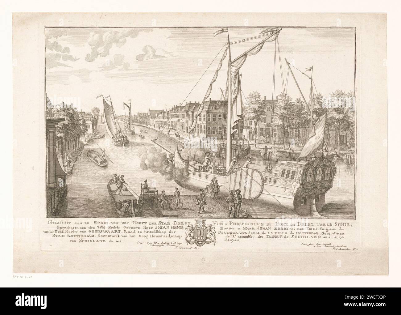 View of the Delftse Schie, Iven Besut (Possible), 1762 print View of ...