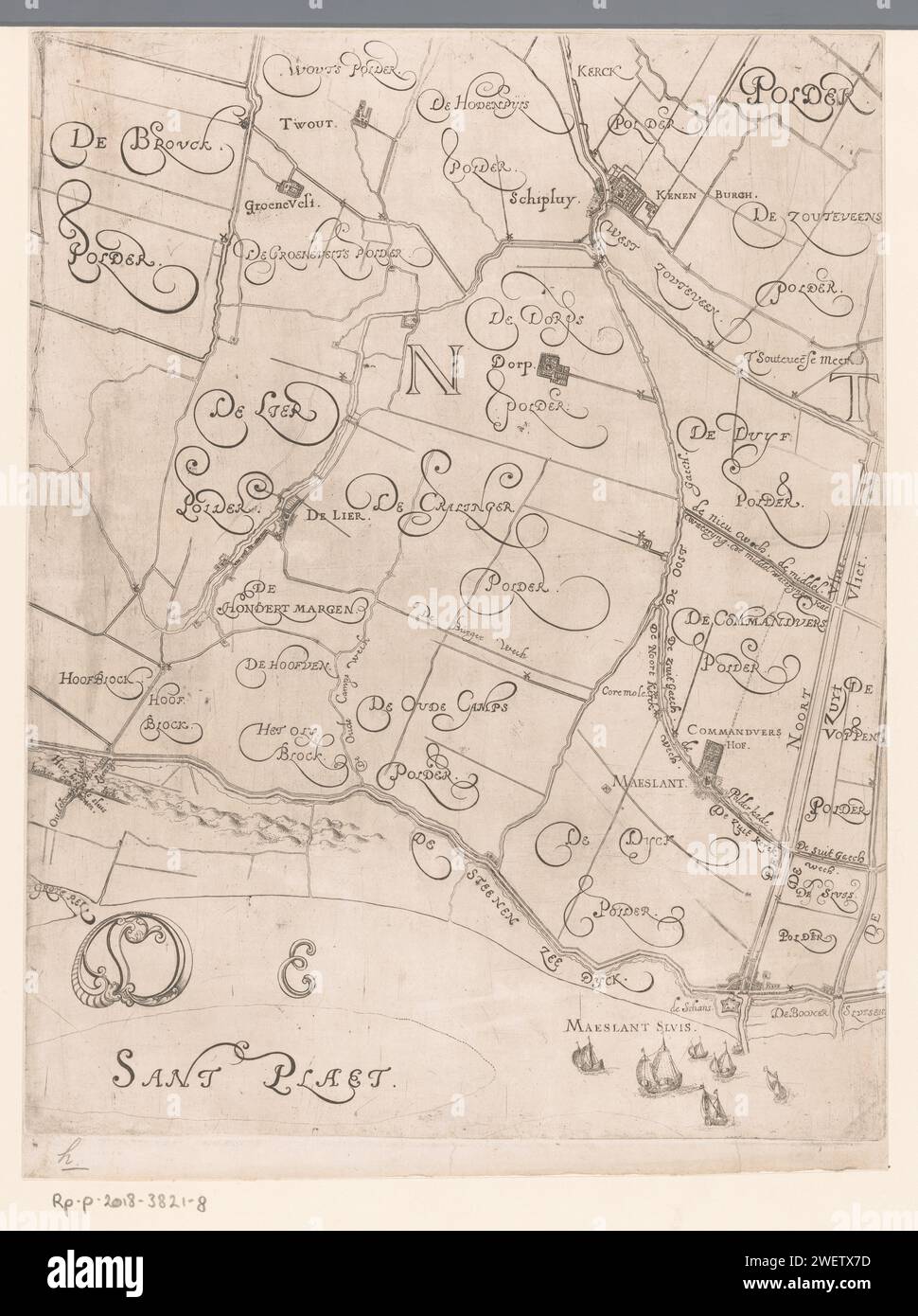 Map of the Delfland Water Board, with Schipluiden and Maasland, Share ...