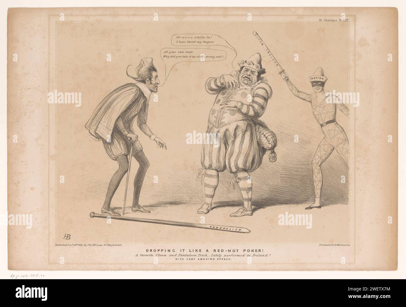 Daniel O'Connell als clown, John Doyle, 1844 print Cartoon from 1844 ...