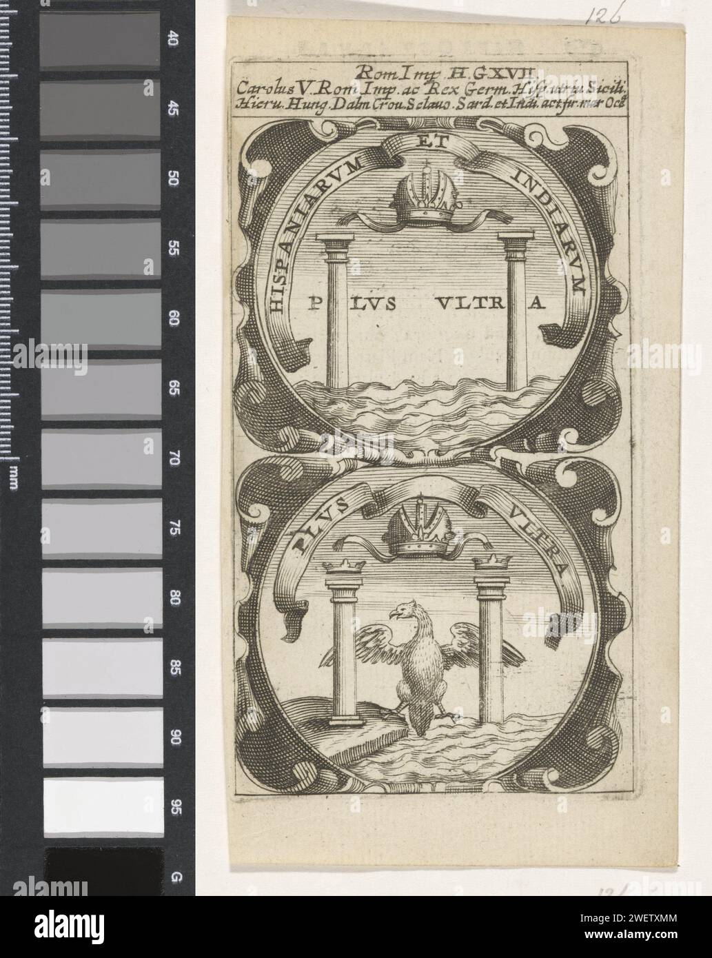 Columns of Hercules with crown / columns of Hercules with crown and ...