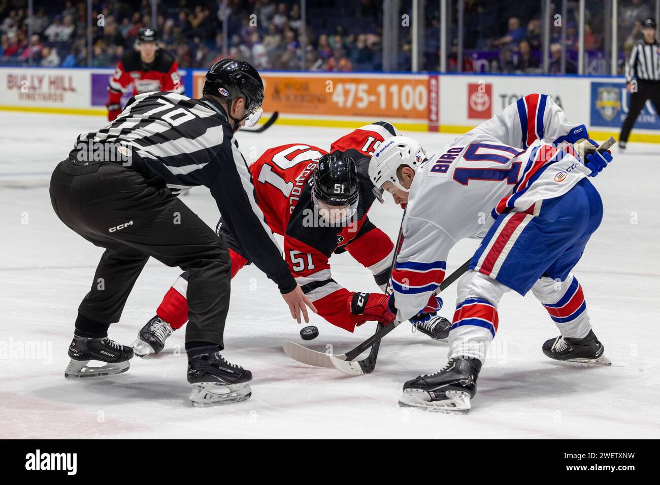 January 26th, 2024: Utica Comets forward Kyle Criscuolo (51) takes a ...