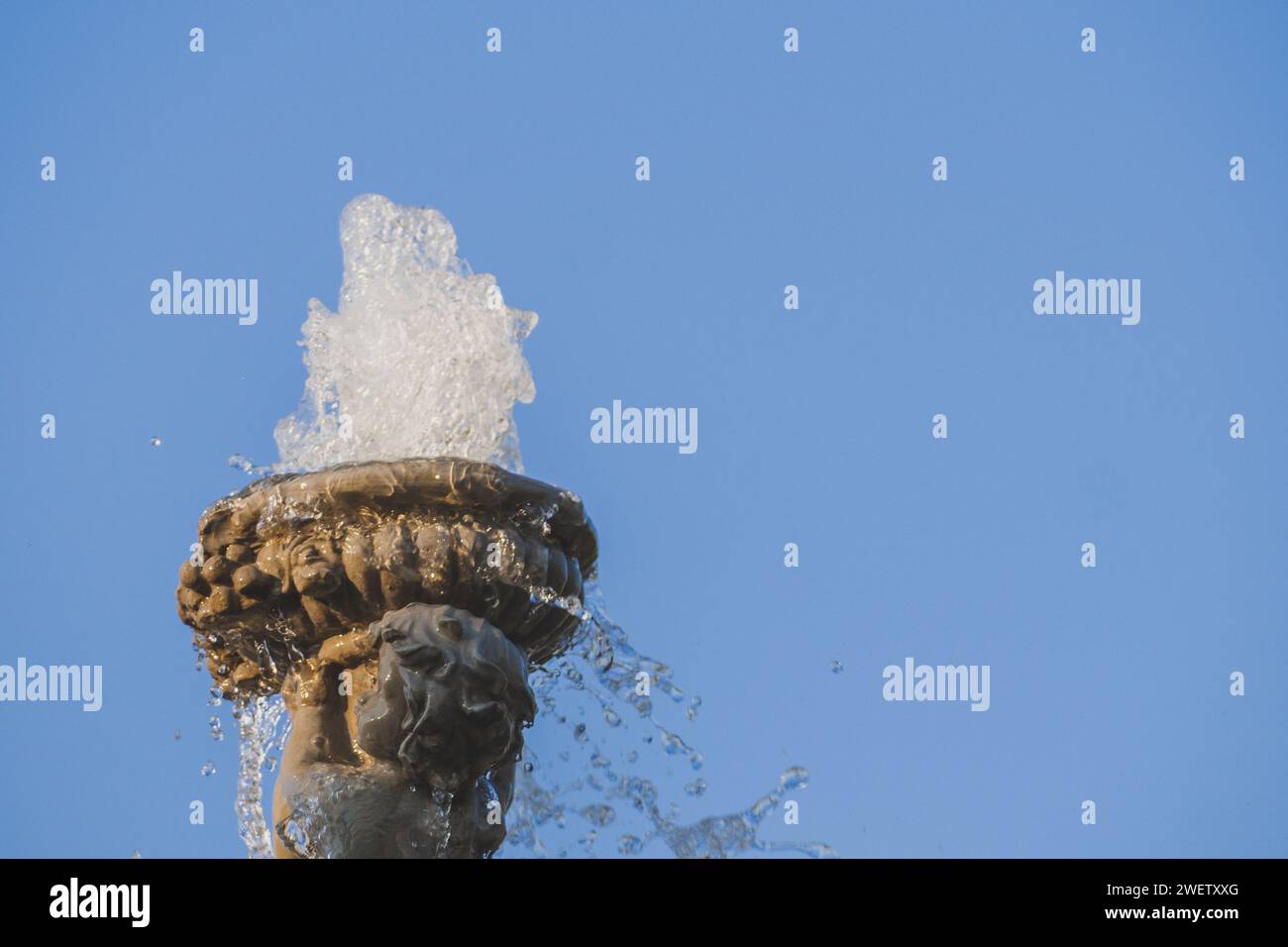 Ancient Roman Column with Stone Statue Amidst Ruins Stock Photo - Alamy