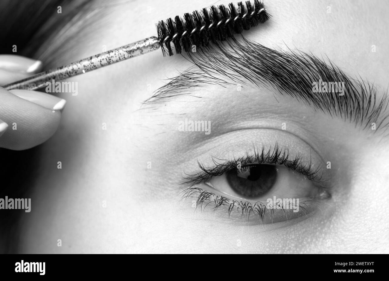 Modeling brows, gorgeous charming lady with beauty face, healthy clear ...