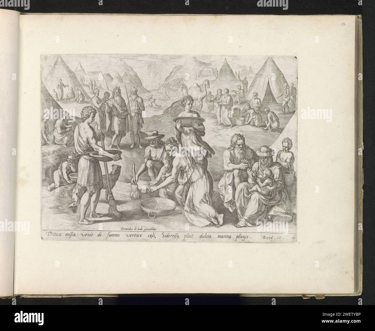Collecting the Manna, Johann Sadeler (I), After Chrispijn van den ...