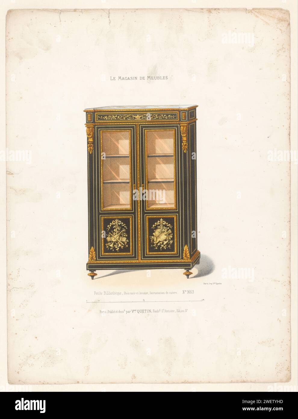 Bookcase, Anonymous, After Victor Joseph Quétin, 1832 - 1877 print A ...