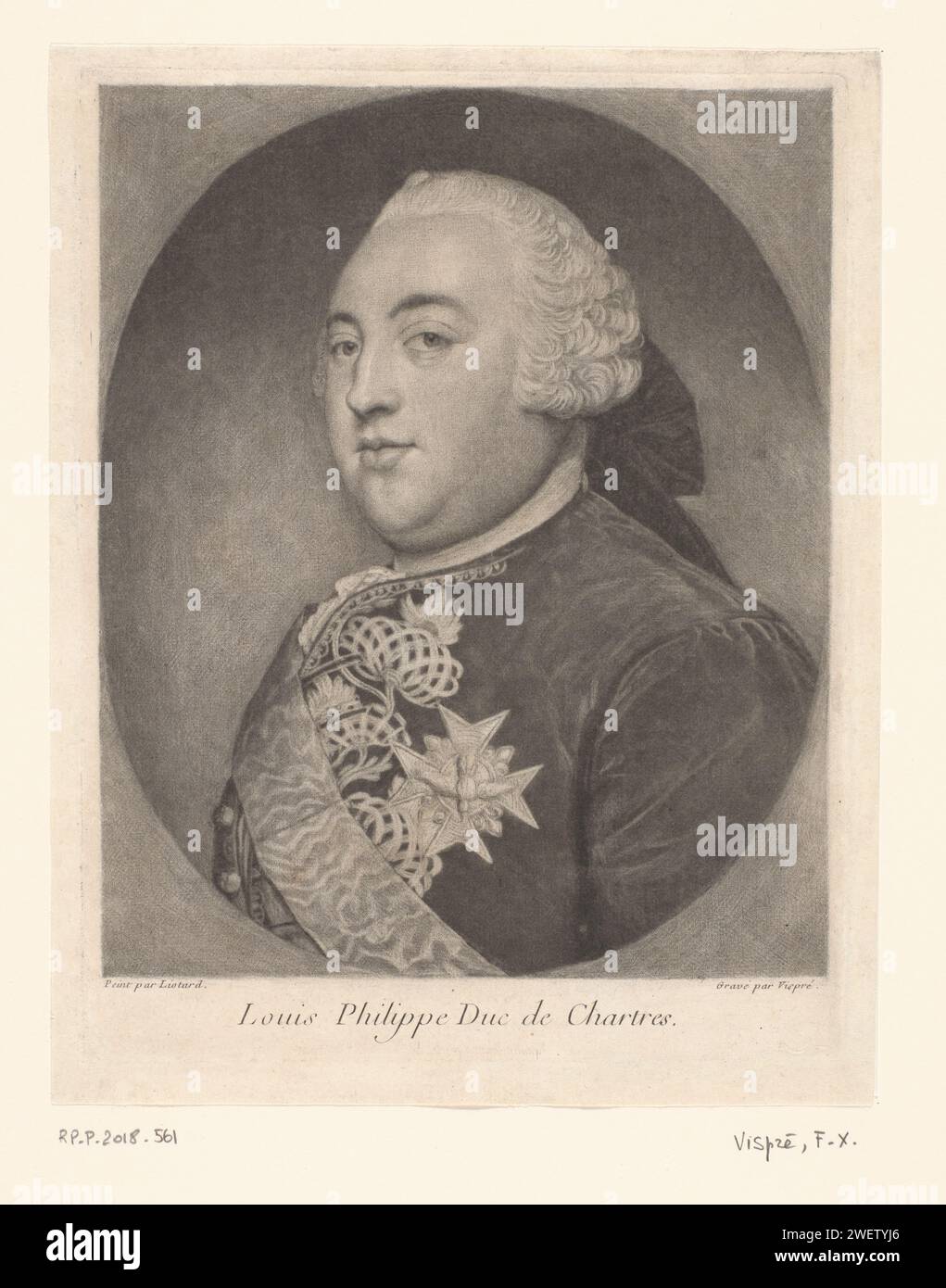 Portrait of Lodewijk Philip, Duke of Chartres, François-Xavier Vispré ...