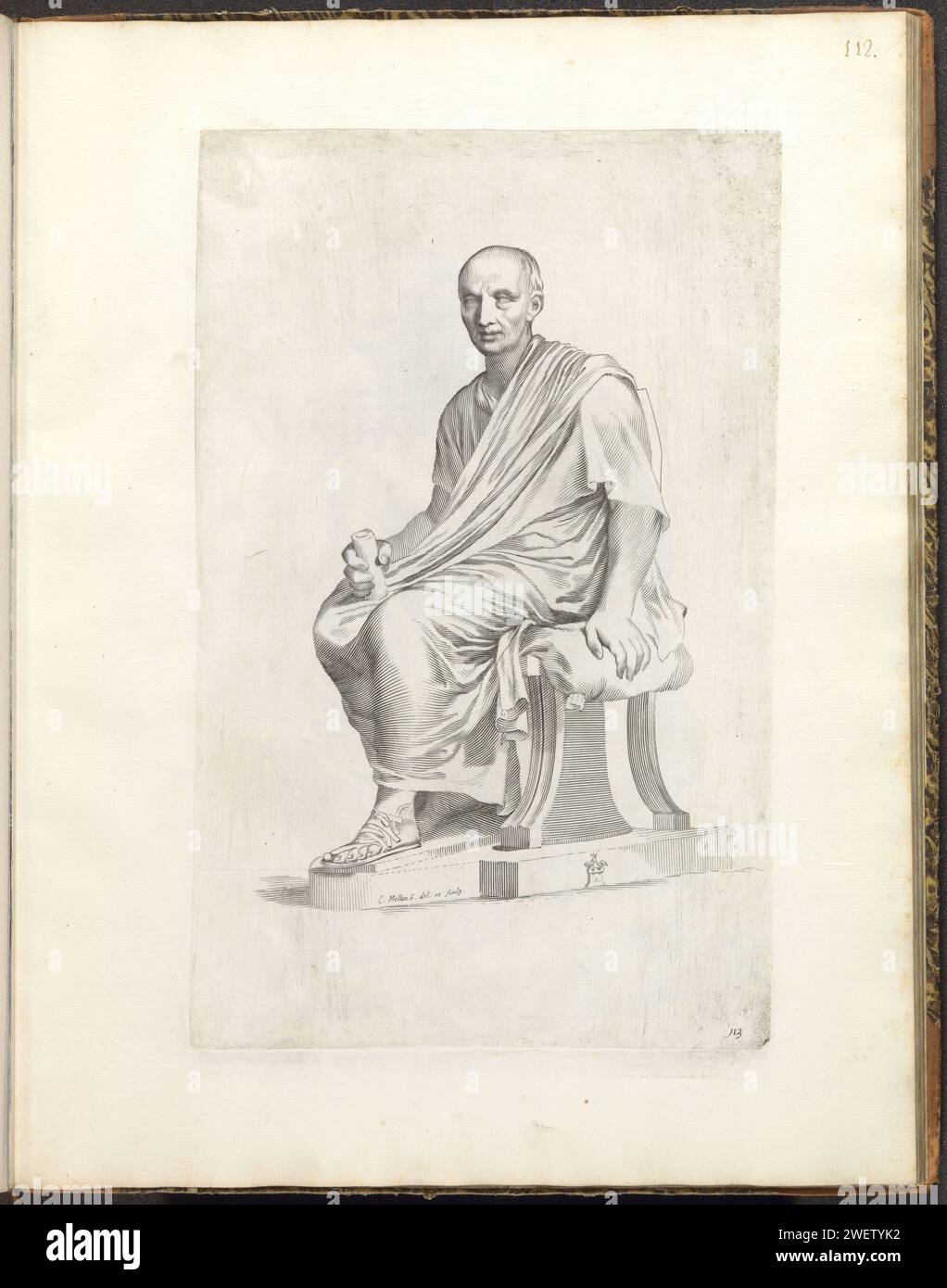 Statue of a consul sitting on a pillow, 1636 - 1647 print Statue of a ...