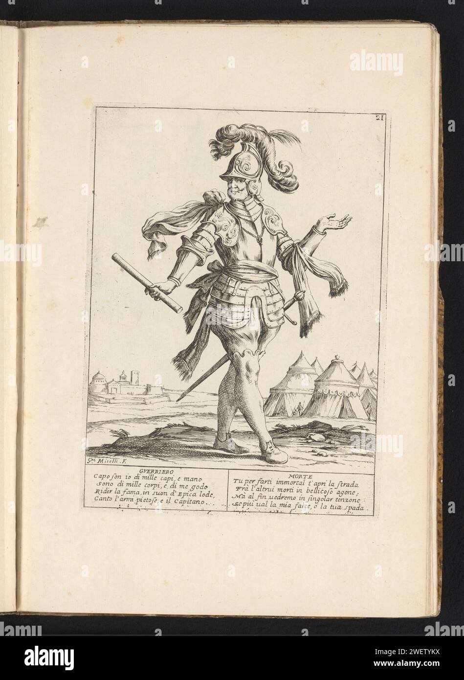 De Soldaat, Giuseppe Maria Mitelli, 1675 print A soldier (Guerriero ...