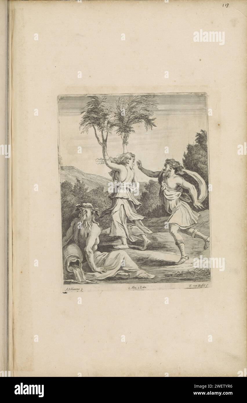 Apollo en Daphne, print Apollo pursues the Nymph Daphne because he is ...