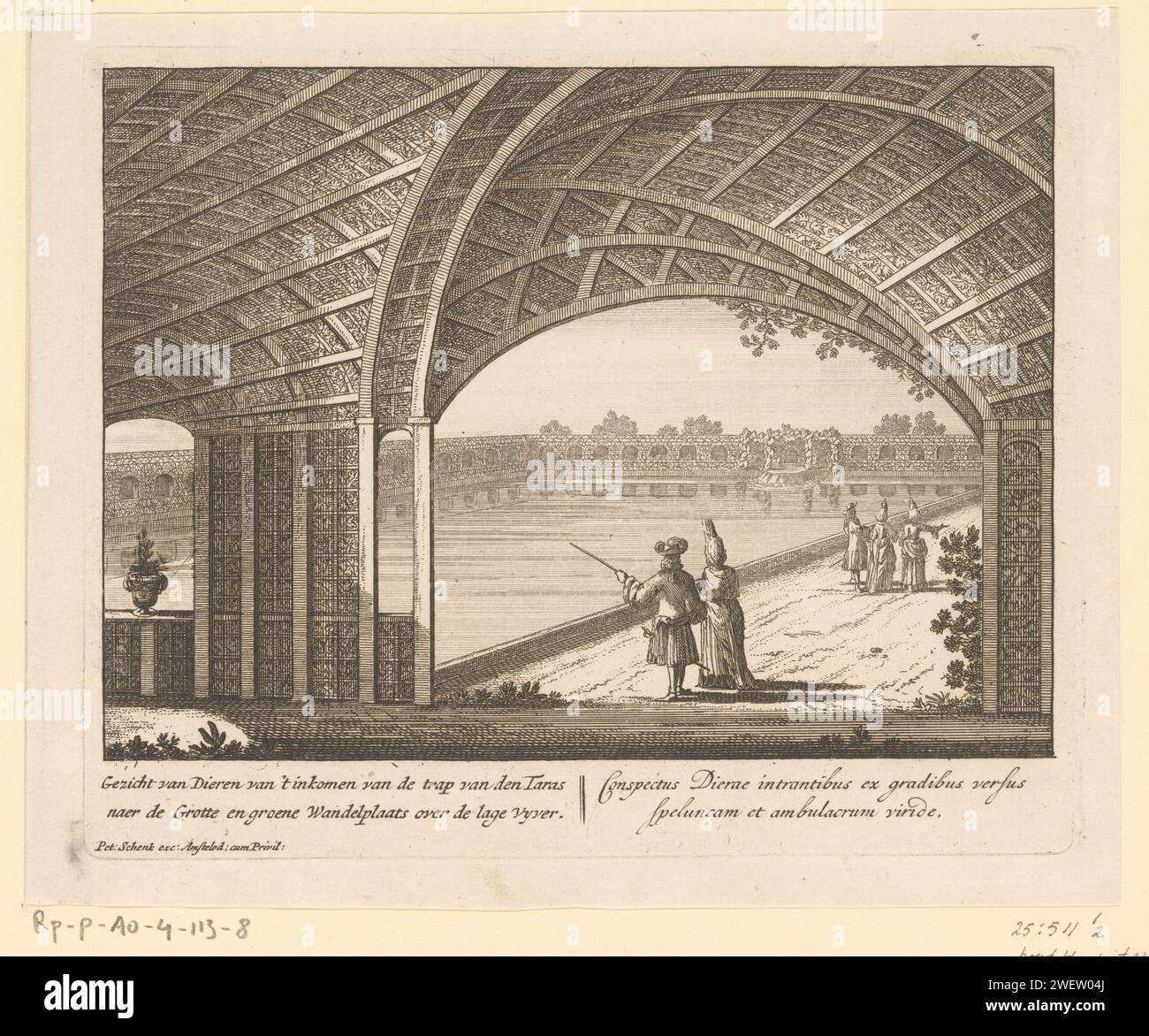 View of the cave and the green hiking place in the gardens of the Hof ...