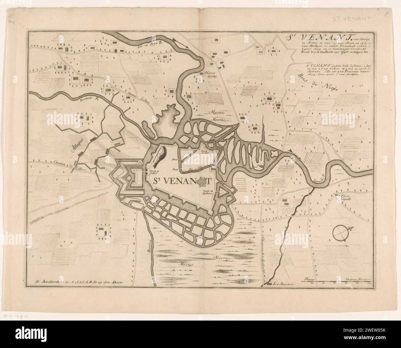 Vesting map of Saint -Venant, Anonymous, 1710 - 1725 print Vesting map ...