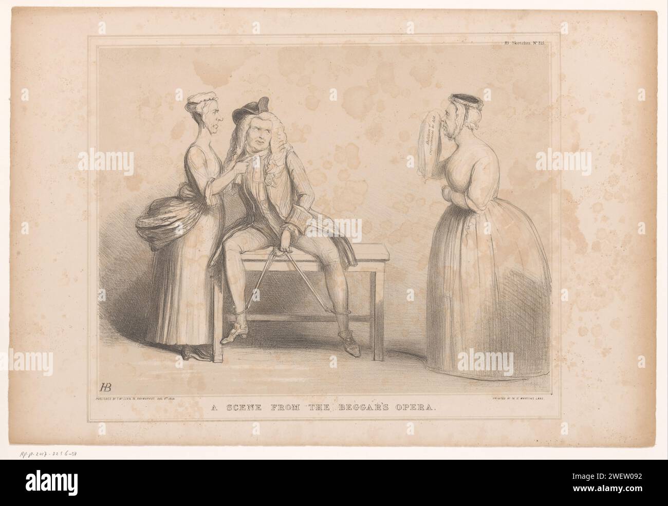 Cartoon with scene from The Beggar's Opera, John Doyle, 1844 print ...