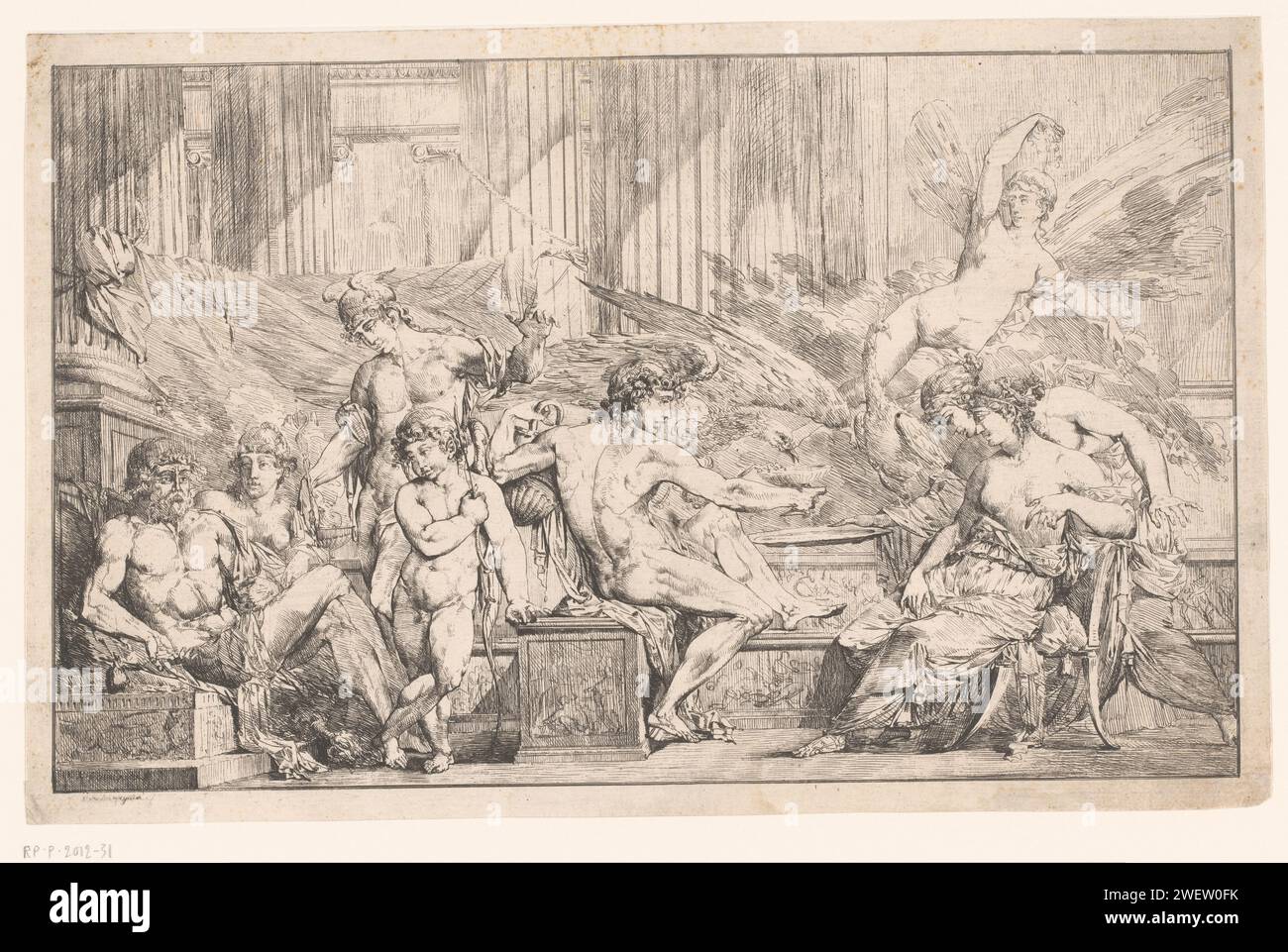 Godenbanket, Philippe Auguste Hennequin, c. 1795 - C. 1798 print Banket ...