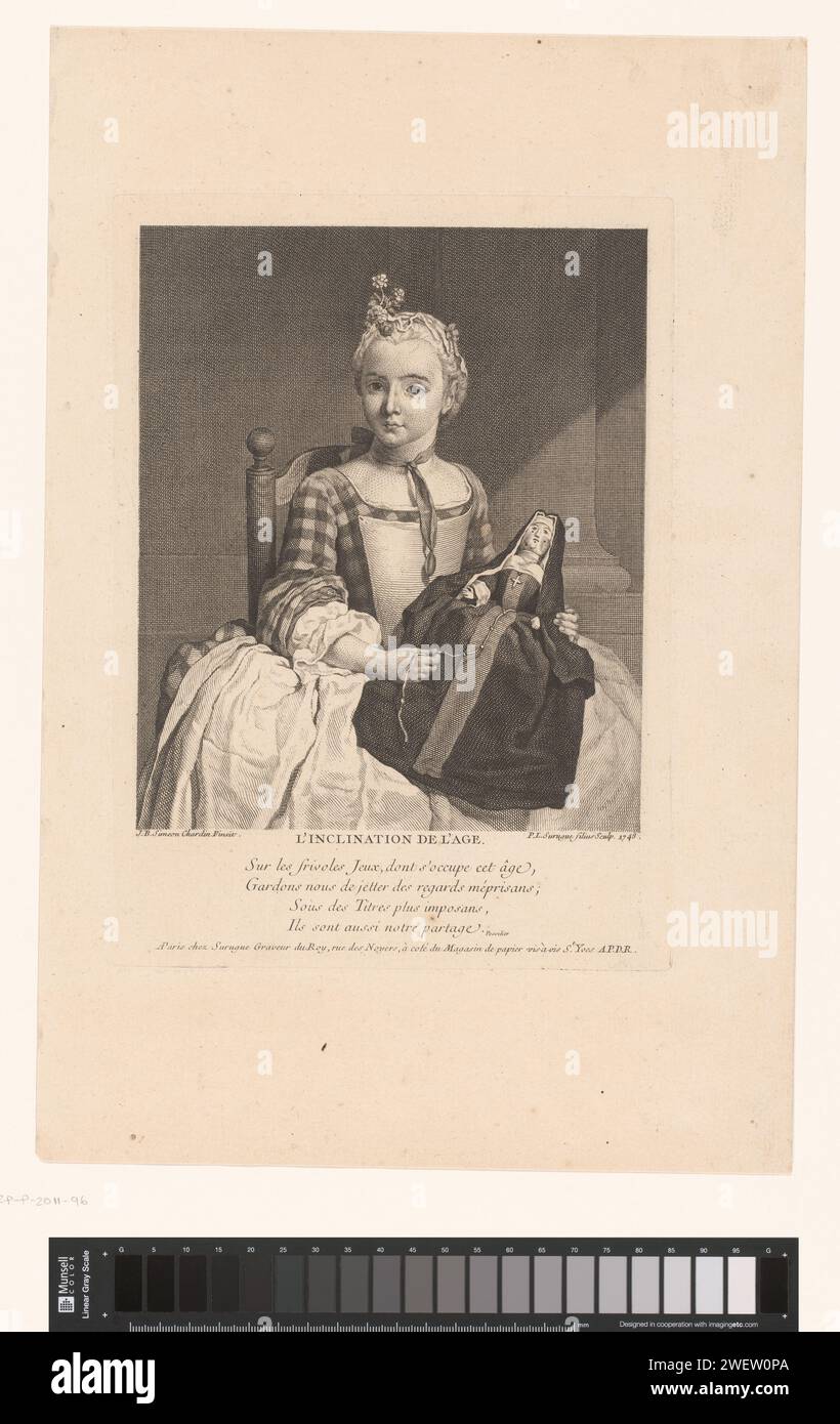 Girl with doll dressed as Non, Pierre Louis Surugue, After Jean ...