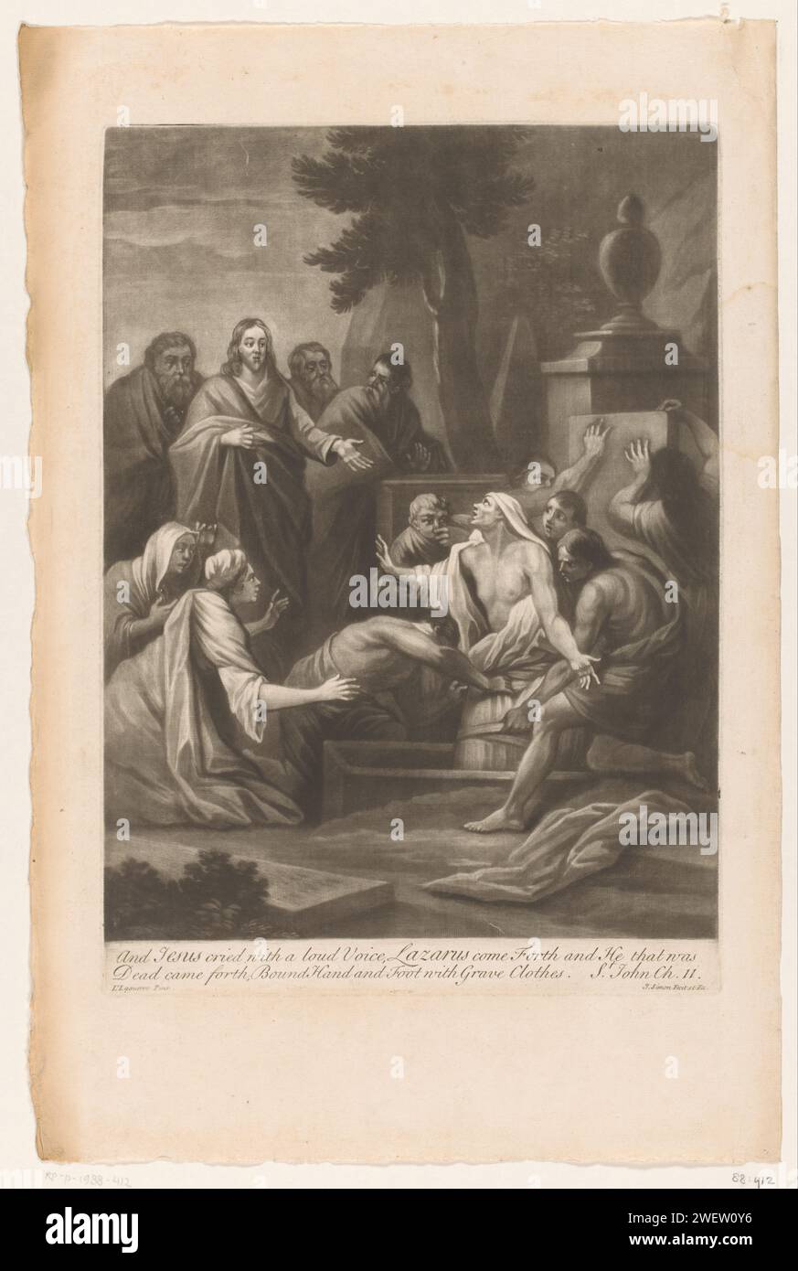 Opwekking by Lazarus, Jean Simon, After Louis Laguerre, 1685 - 1751 ...