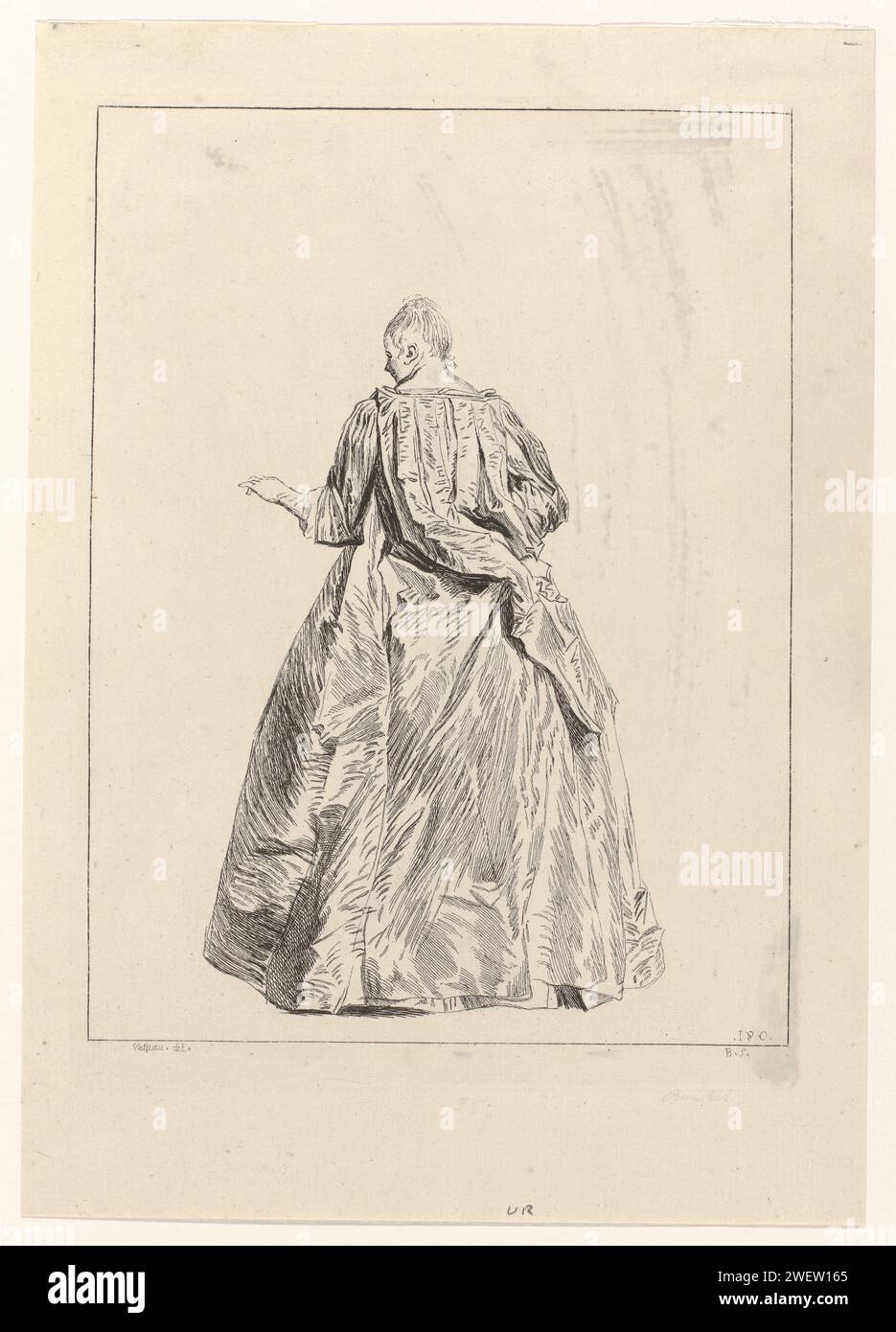 Standing woman, seeing diagonally on the back, 1728 - 1770 Standing ...