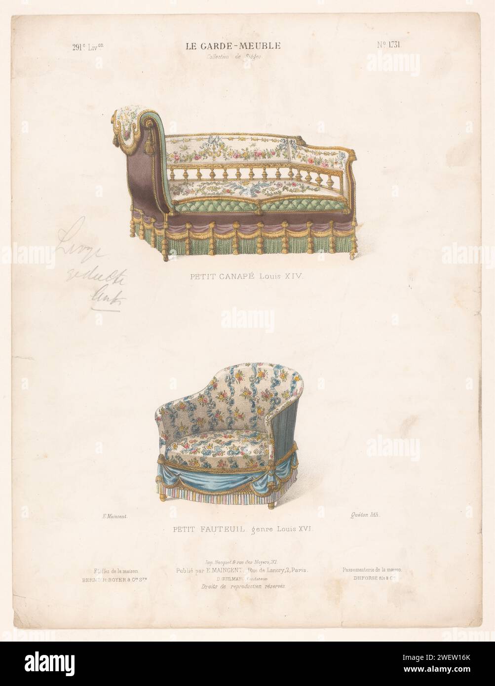 Chair sofa, Quéton, 1885 - 1895 print A canapé in the Louis XIV style ...
