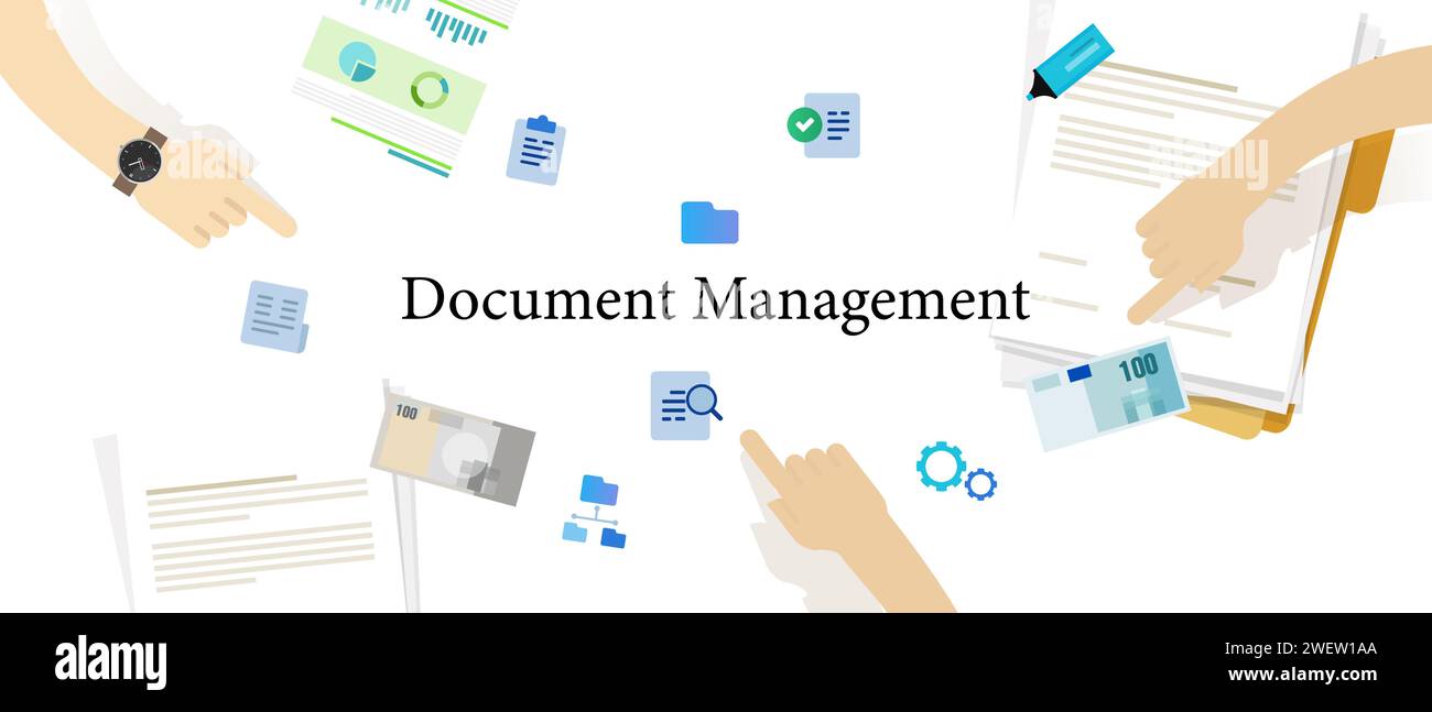 document management folder file report data information archive storage paperwork Stock Vector ...
