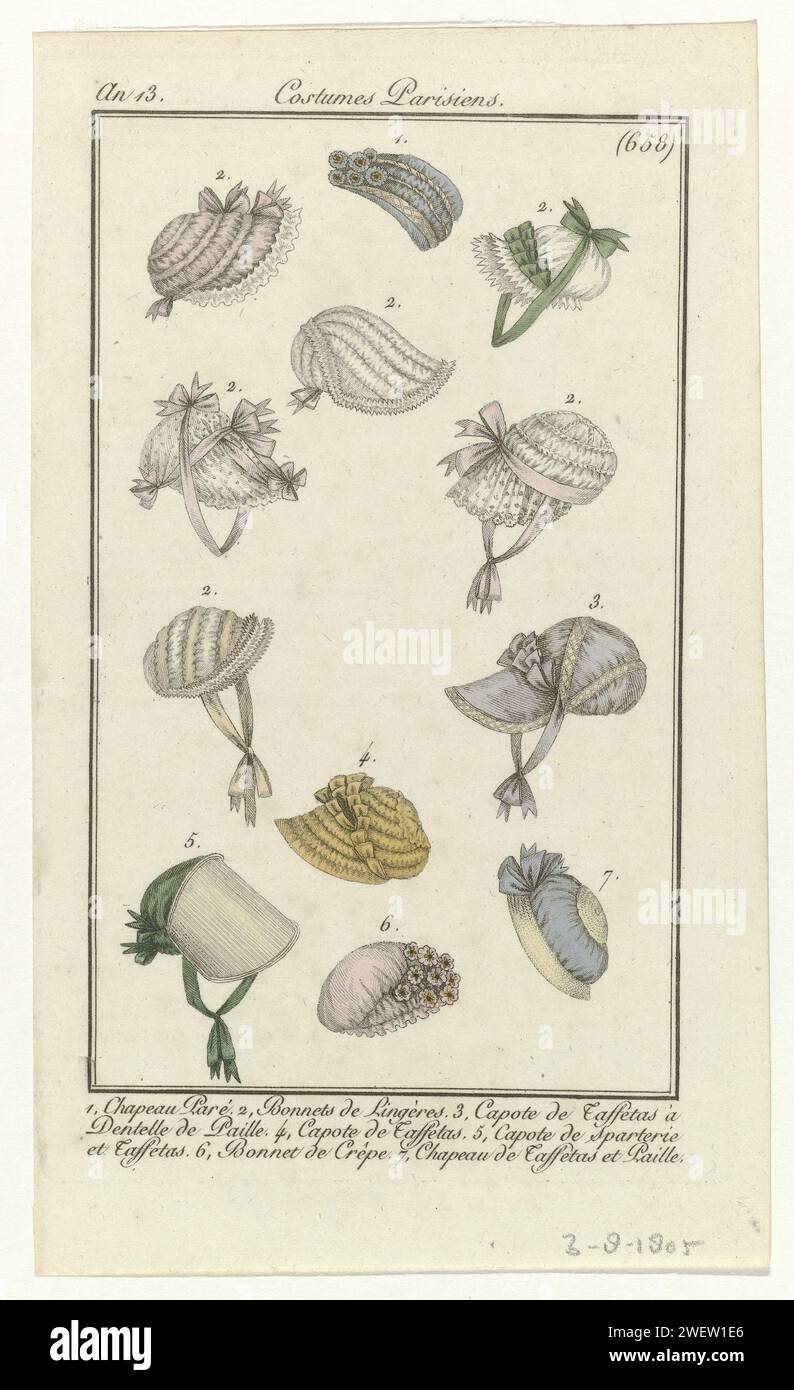 Journal of the ladies and fashions, Parisian costumes, August 3, 1805 ...