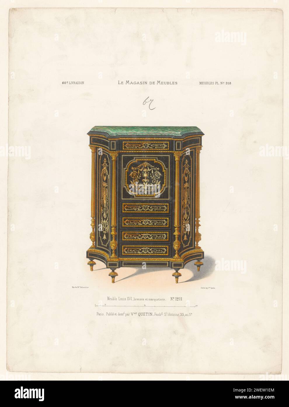 Kast, anonymous, after Victor Joseph Quétin, 1832 - 1877 print A low ...