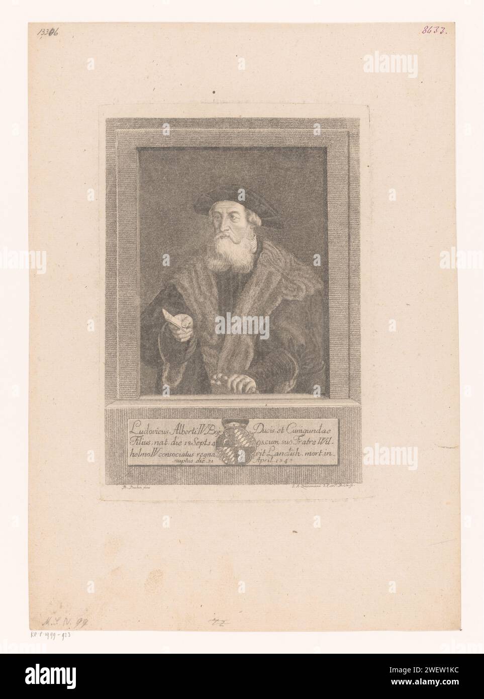 Portrait of Louis X van Bavaria, 1773 print paper engraving / etching ...