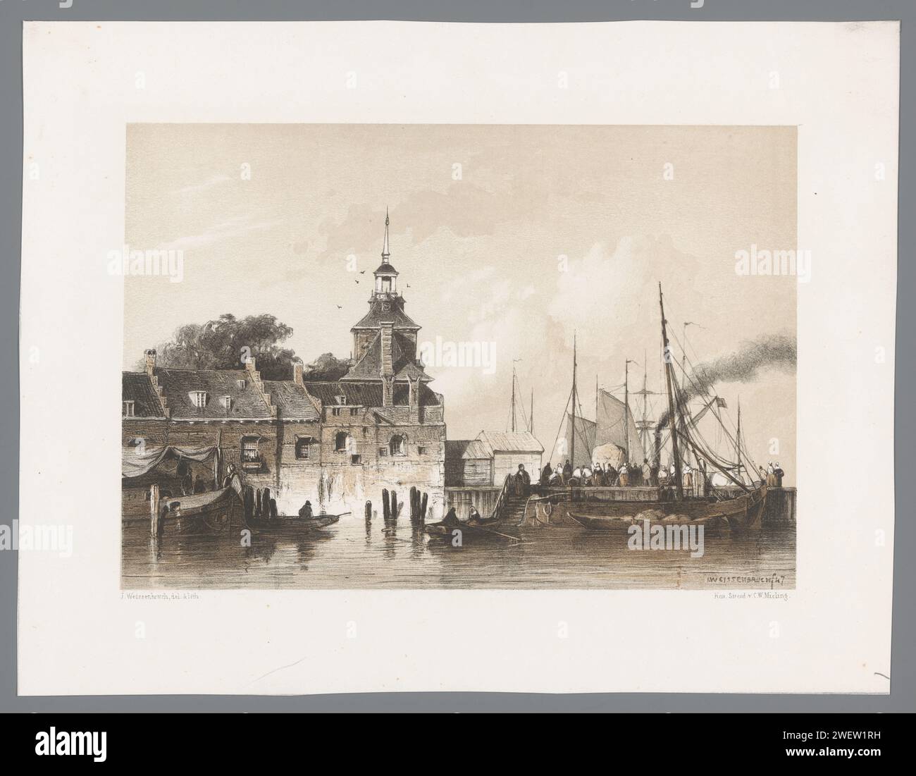 View of the Ooster Oude Hoofdpoort in the Oude Haven in Rotterdam, Jan ...