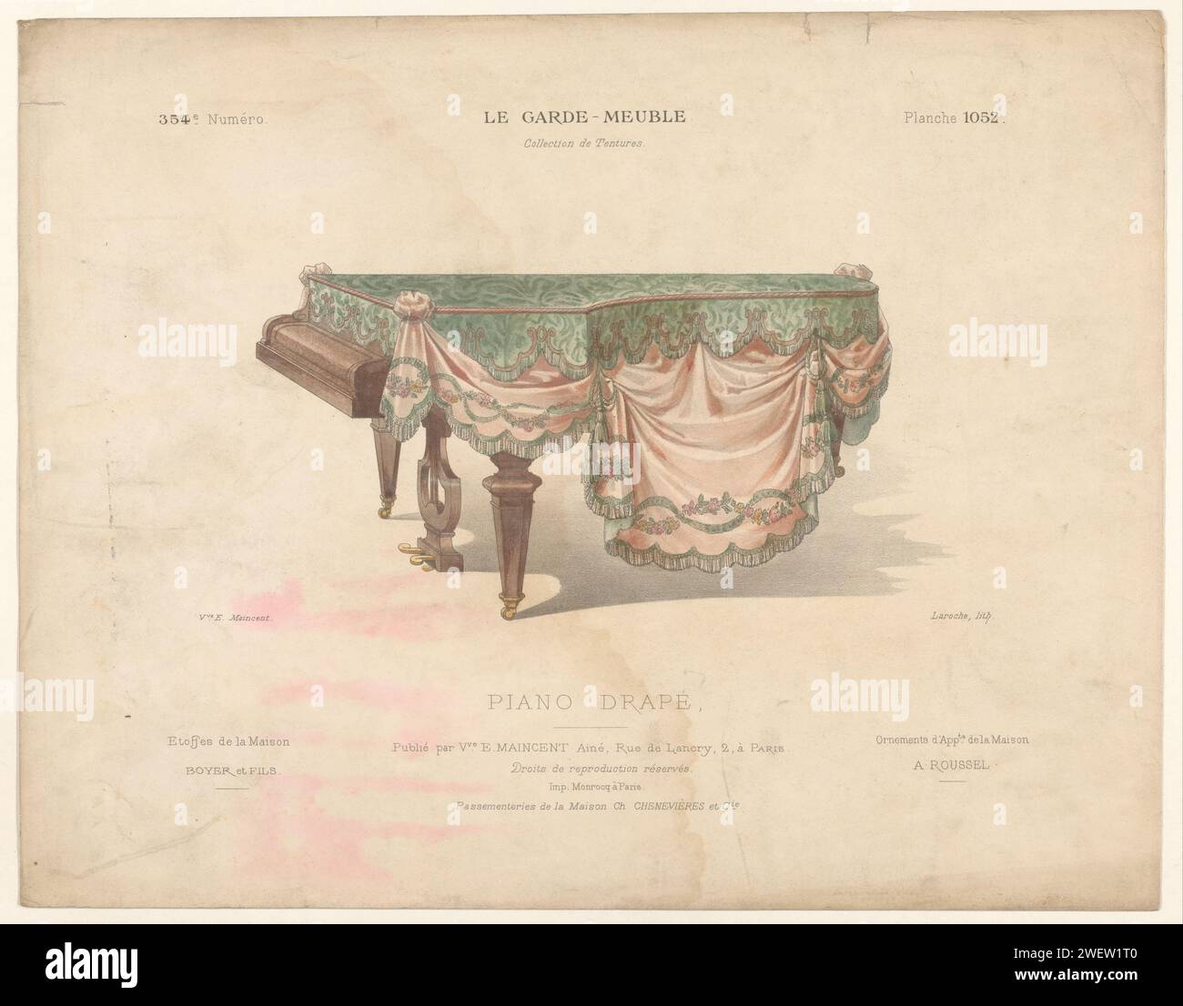 Piano Menich Menholds, Léon Loursen andet Certiane Mengene, in 1895 - C ...