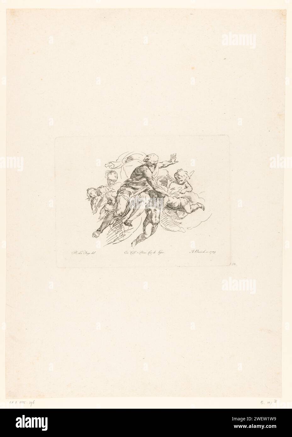 God the Father worn by angels, 1789 print paper etching other ...