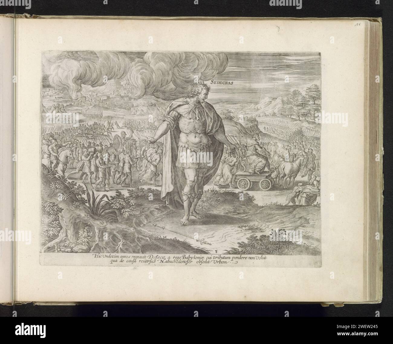 Sedekia, Anonymous, After Jan Snellinck (I), 1585 print King Sedekia of ...