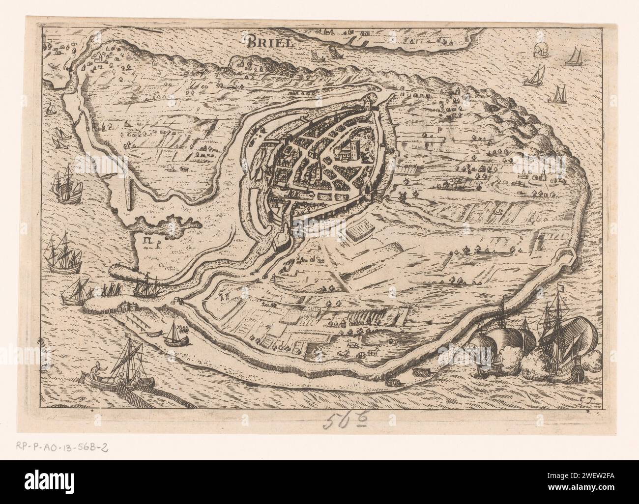 Map of the island of Voorne and map of Brielle, 1572, Anonymous, 1612 ...