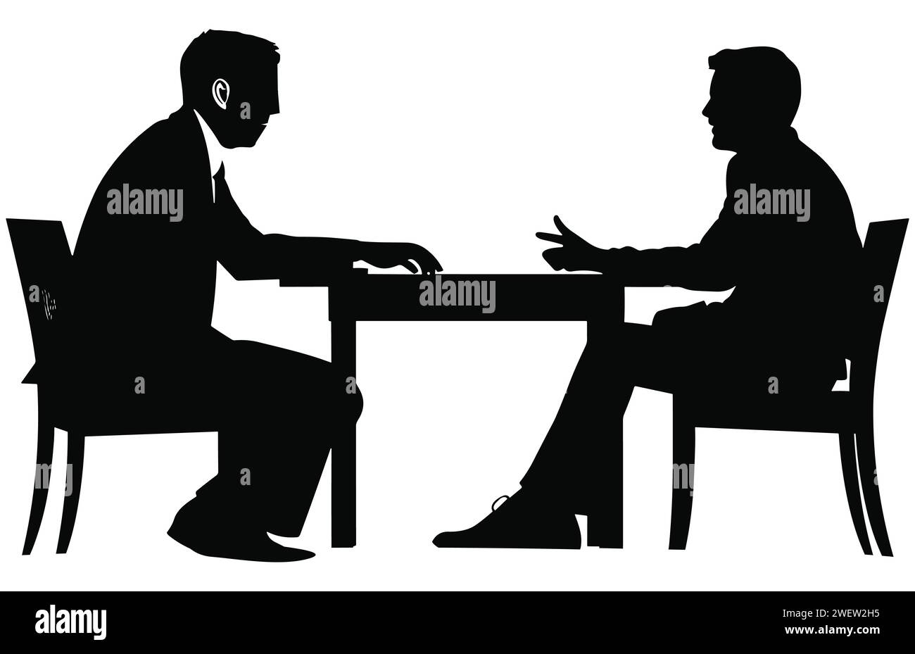 Interviewing silhouette Black and White Stock Photos & Images - Alamy