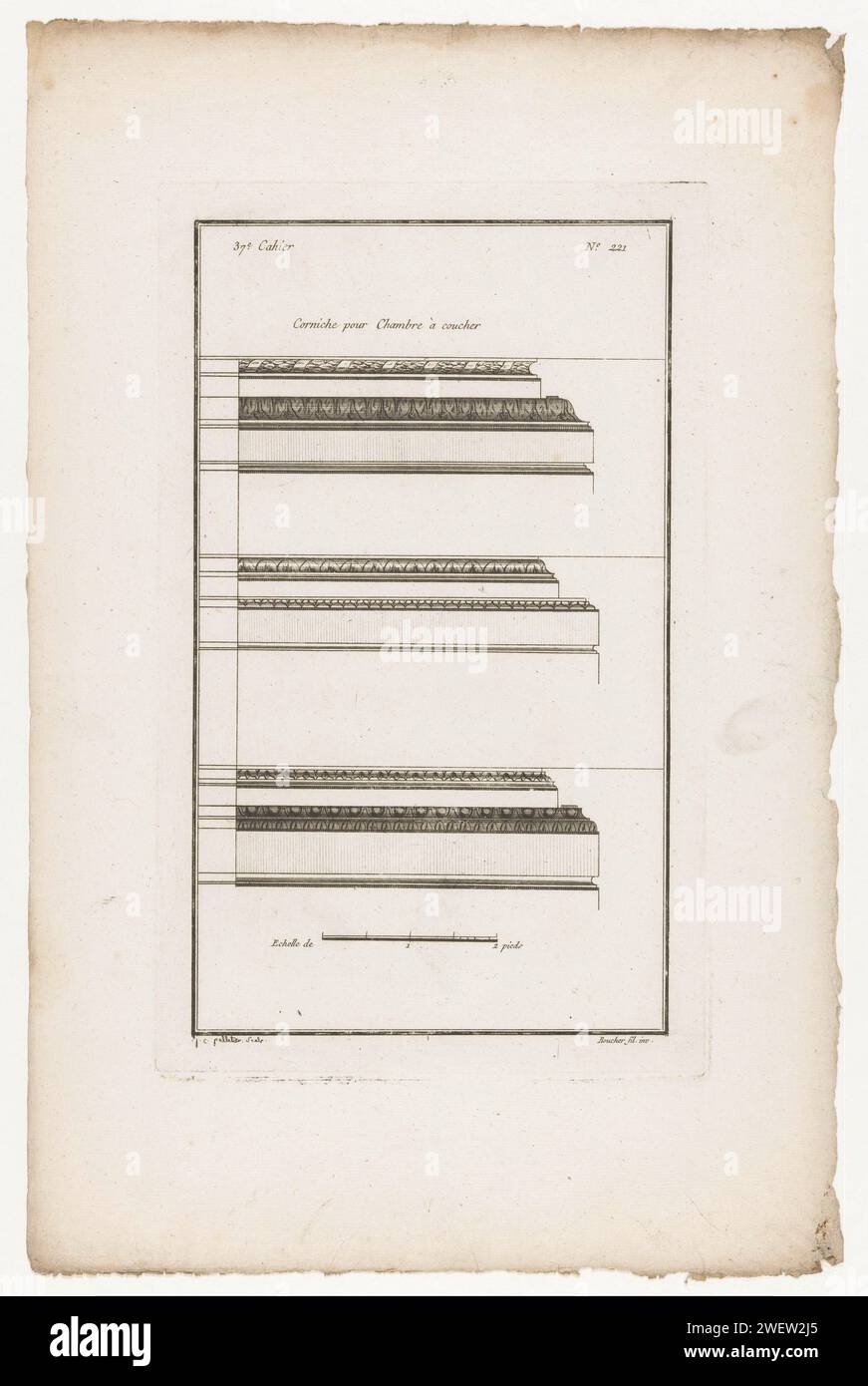 Three cornices, Jean Pelletier, After Juste Nathan François Boucher ...