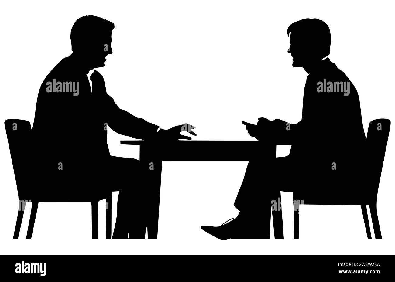 Interviewing silhouette Black and White Stock Photos & Images - Alamy
