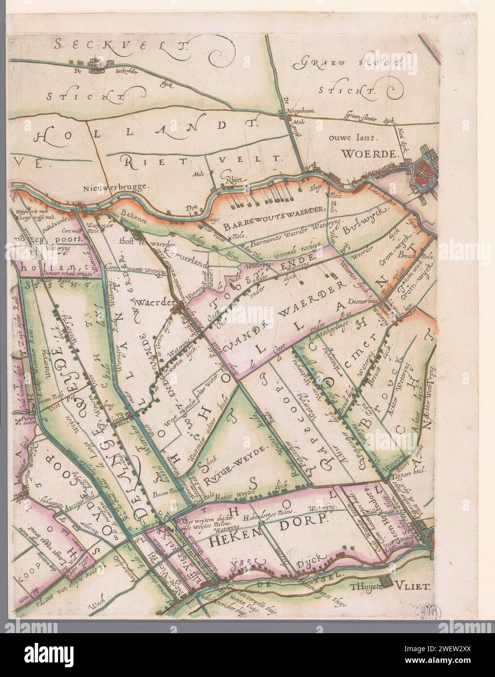 Part of a map of the Rijnland Water Board, with Woerden and the ...