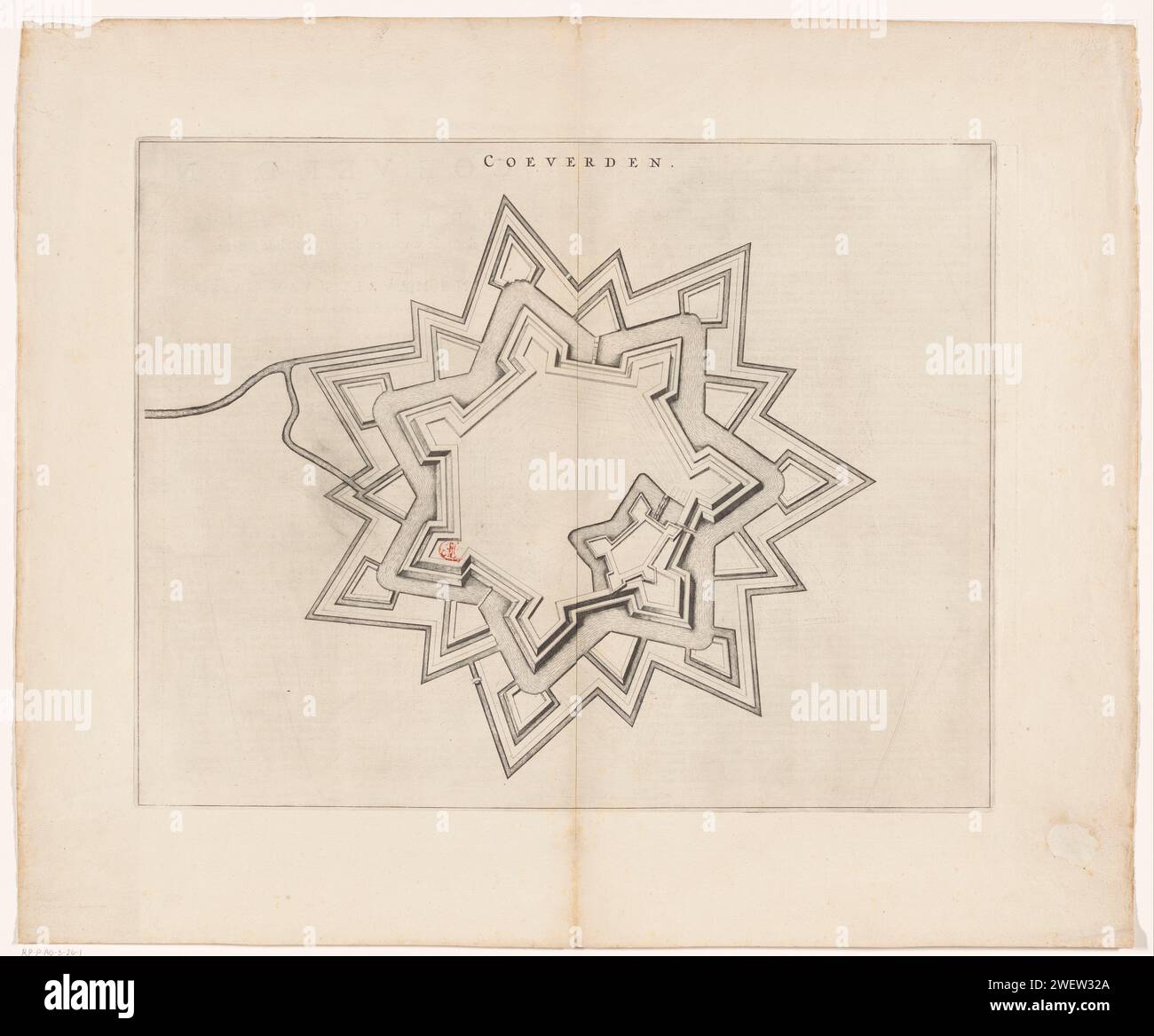 Fortress map of Coevorden, Anonymous, 1652 print On Verso Dutch text ...