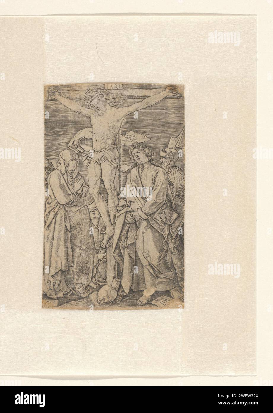Crucifixion, Albrecht Dürer, 1511 print Christ on the cross. On his left is John the Evangelist ...