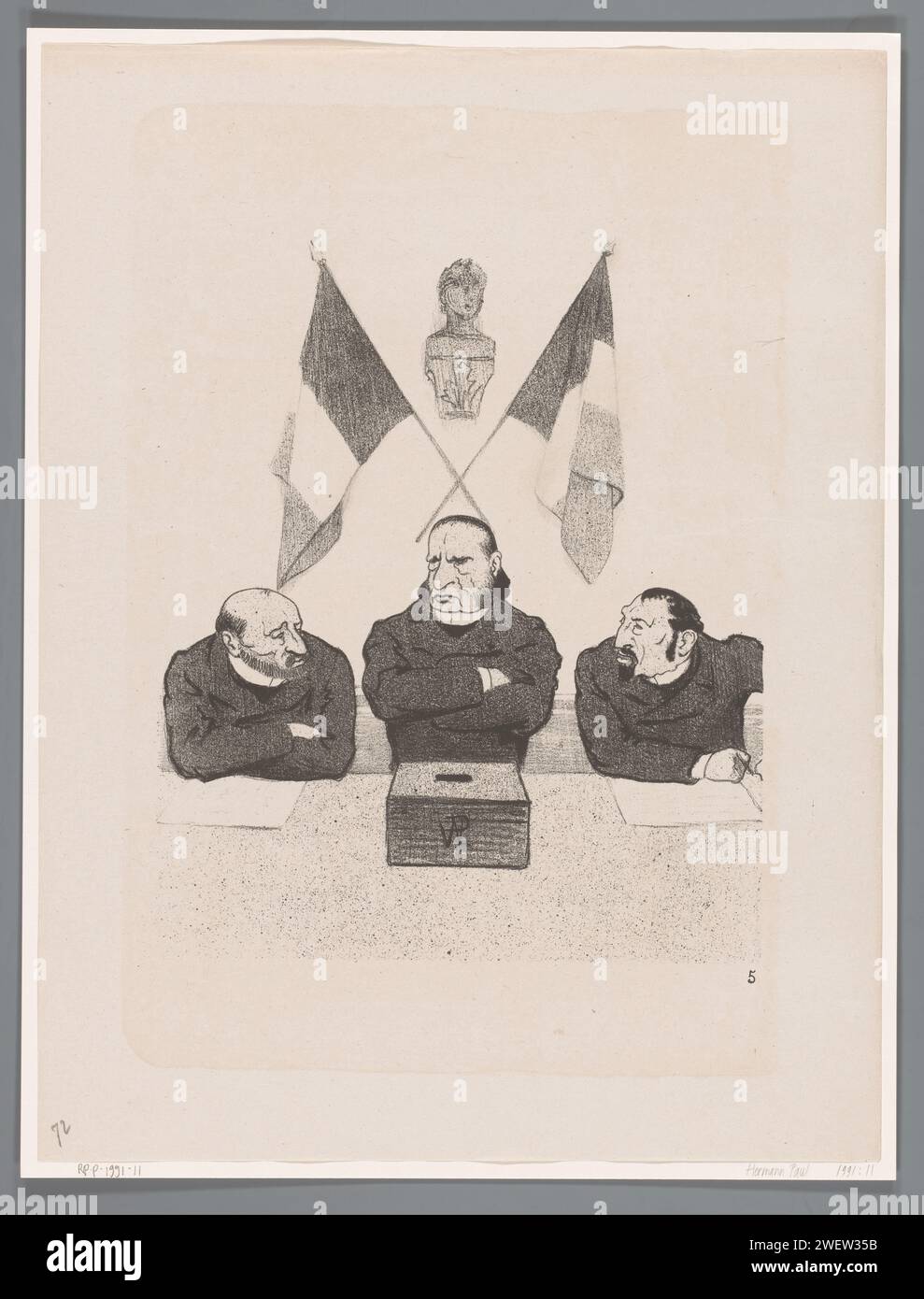 Three men at a polls, Georges Hermann Rene Paul, 1895 print paper ...