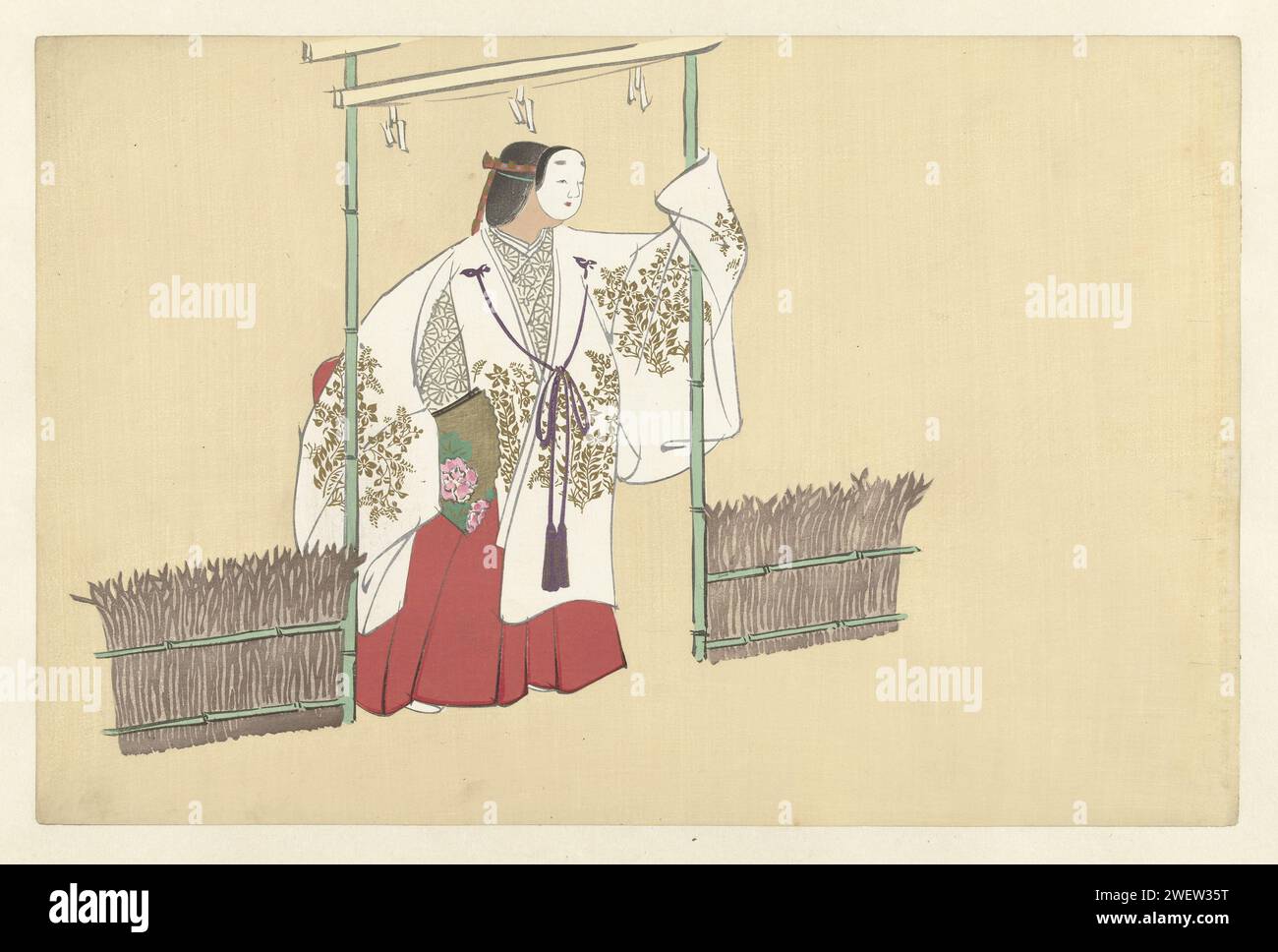 Nonomiya, Kamisaka Sekka, 1909 print Noh actor in the piece of Nonomiya ...